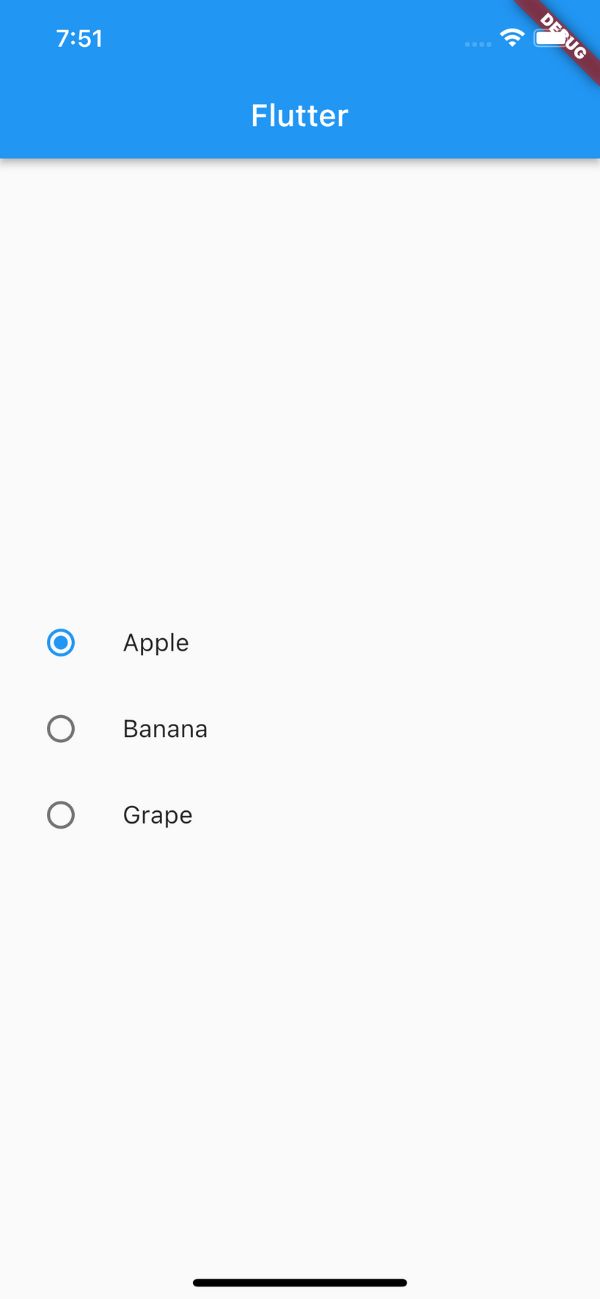 【Flutter】Radioの使い方｜ラジオボタン(オプションボタン)を実装