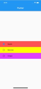 【Flutter】RadioListTileの使い方｜ラベル付きラジオボタンを実装