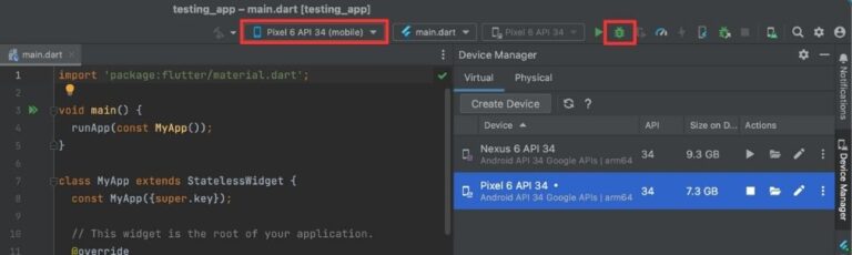 【Flutter】Android StudioのAndroidエミュレーターでアプリを起動させる方法