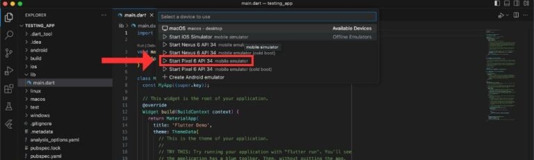 【Flutter】VSCodeのAndroidエミュレーターでアプリを起動させる方法