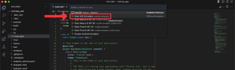 【Flutter】VSCodeのiOSシミュレーターでアプリを起動させる方法