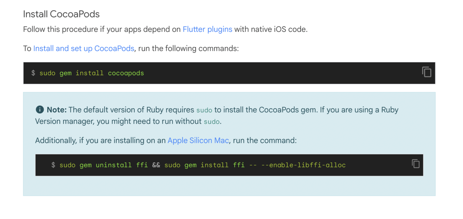 【flutter】cocoapods Not Installed｜m1 Macでcocoapodsがインストールできない時の対処法